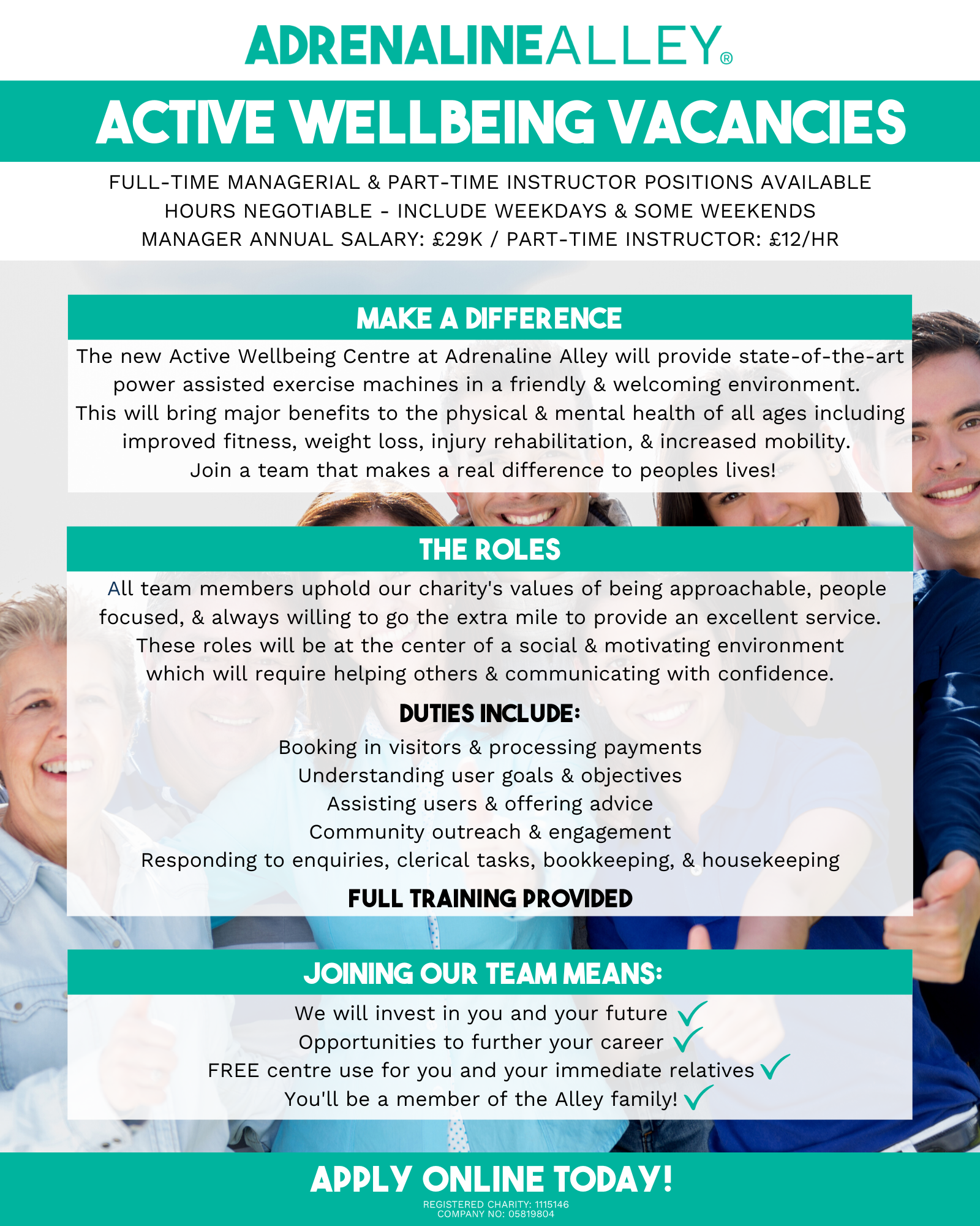 Active Wellbeing Vacancy