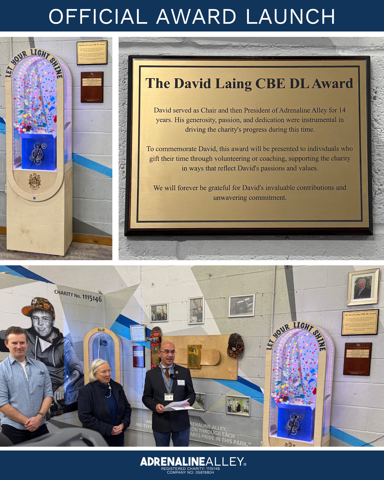 DAVID LAING CBE DL AWARD - OFFICIAL LAUNCH!